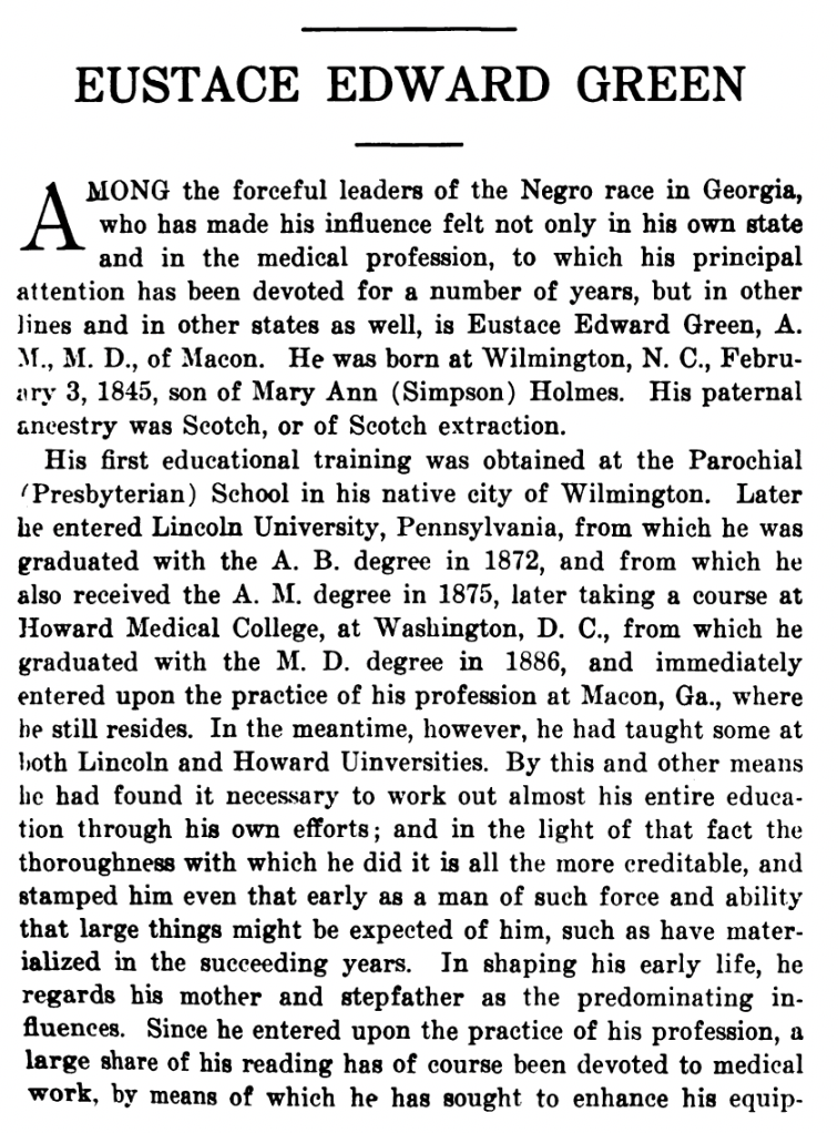 Principal Eustace E. Green. | Black Wide-Awake